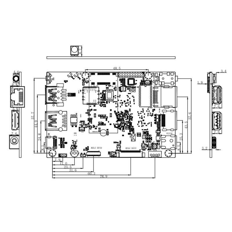 DC_B588S-RK3588S嵌入式安卓LINUX主板,可做AI边缘计算商显工控 - 广州定昌电子